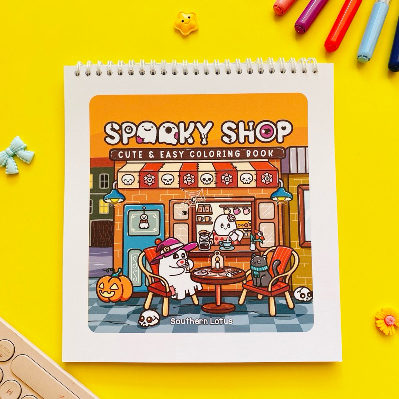 Jual Spooky Shop Cute And Easy Coloring Book | Shopee Indonesia