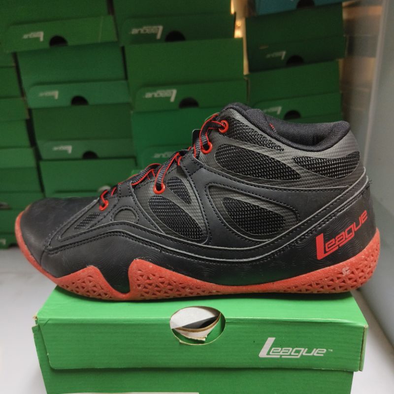 Jual Sepatu League Basket Ballistic Black Red Cowo Cewe Basketball ...