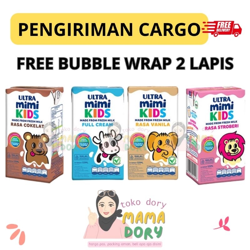Jual Susu UHT Ultra Mimi Kids 125 ml Isi 40 Per Karton Full Cream Cokelat Strawberry Vanilla ...