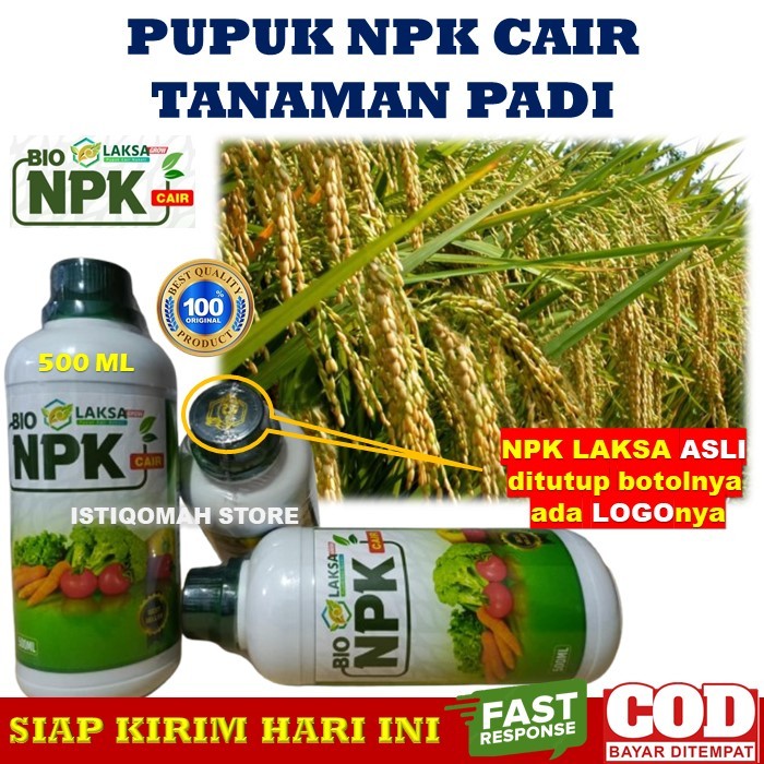 Jual BIO NPK Cair LAKSA GROW 500ml Pupuk Padi Semprot Pelebat Buah Padi, Mempercepat Pertumbuhan ...