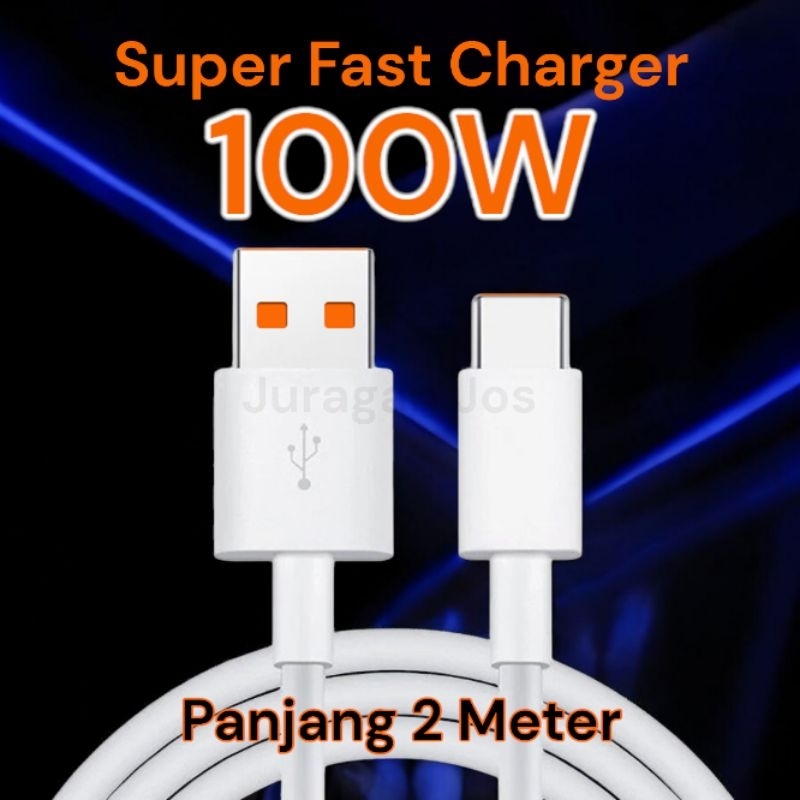 Jual Kabel Charger USB Type Tipe C 100W Data Multifungsi Fast Charging 6A 2M For Ip 15 | Shopee ...