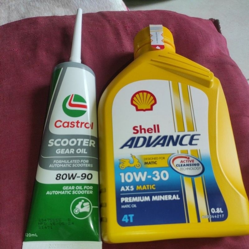 Jual PAKET ISI 2 ,OLI SHELL ADVANCE AX5 MATIC 10W-30 DAN GEAR OIL ...