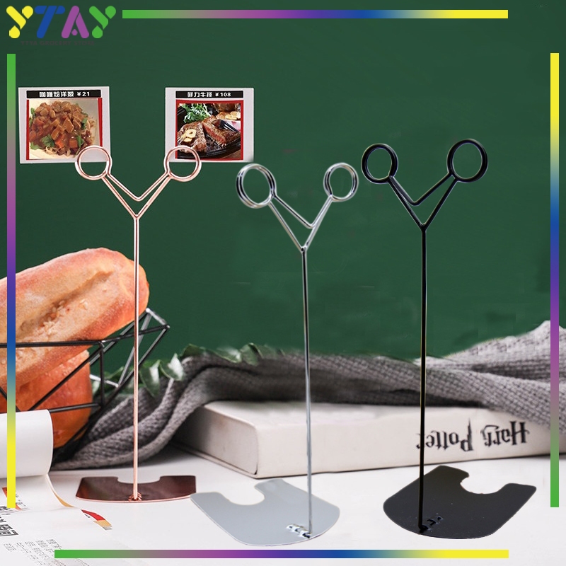 Jual Standing Food Tag Holder Nomor Meja Logam Menu Stand Stainless ...