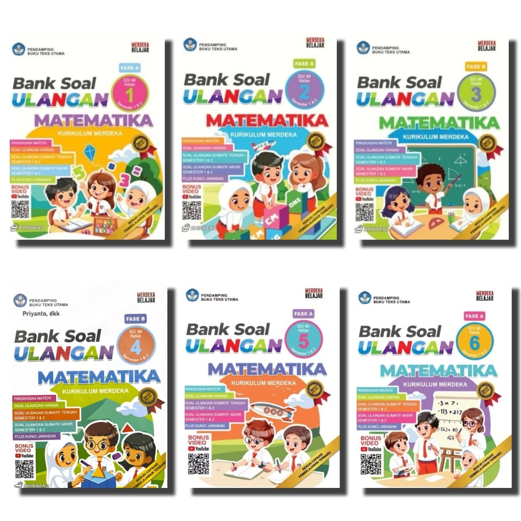 Jual BUKU SOAL ULANGAN MATEMATIKA KELAS 1 S.D KELAS 6 SD KURIKULUM MERDEKA | Shopee Indonesia