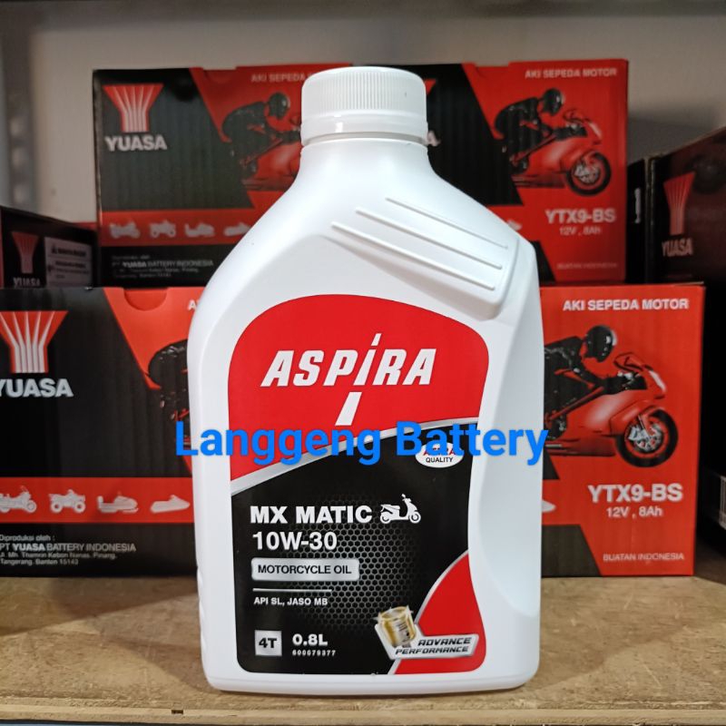 Jual Oli motor matic 10W-30 Aspira oil 0.8L | Shopee Indonesia