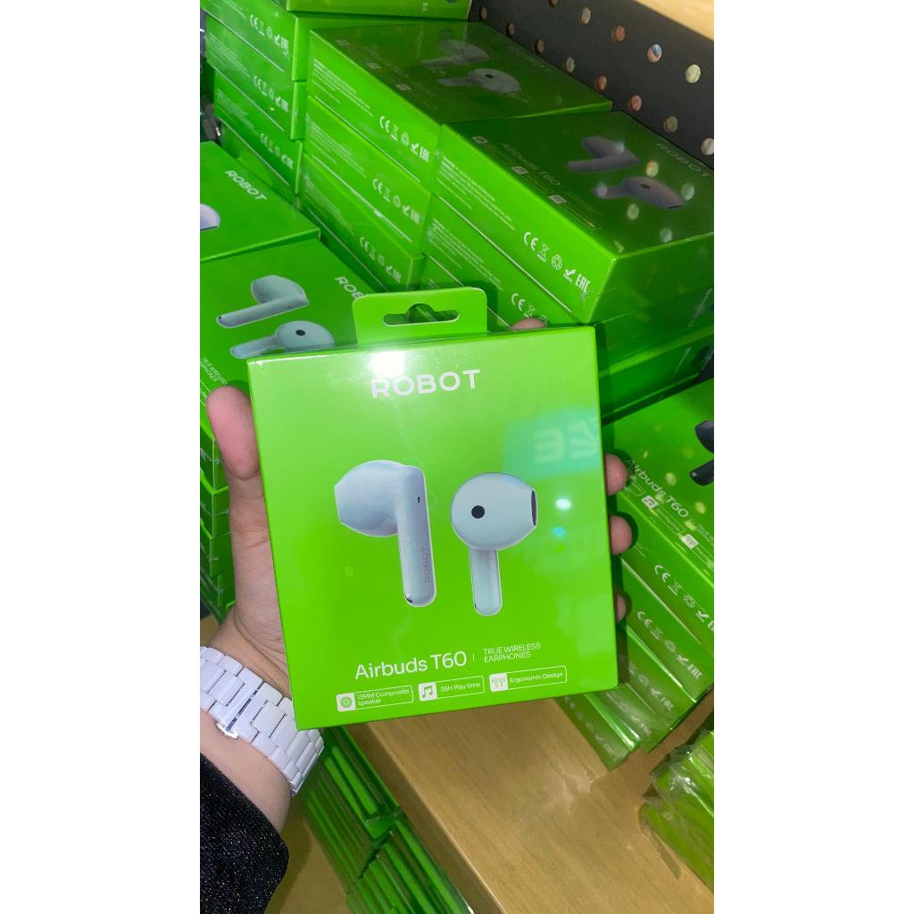 Jual ROBOT Airbuds T60 Headset Bluetooth Wireless Earphones TWS V5.3 ...