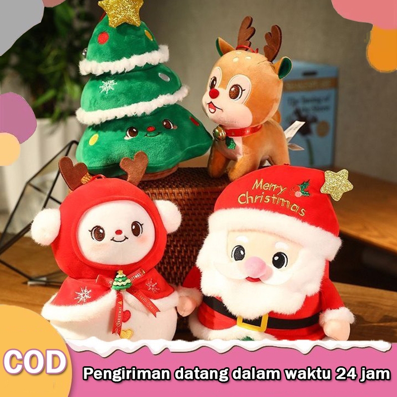 Jual Boneka Santa Claus 26Cm Hiasan Natal Christmas Santa Snowman Rusa ...
