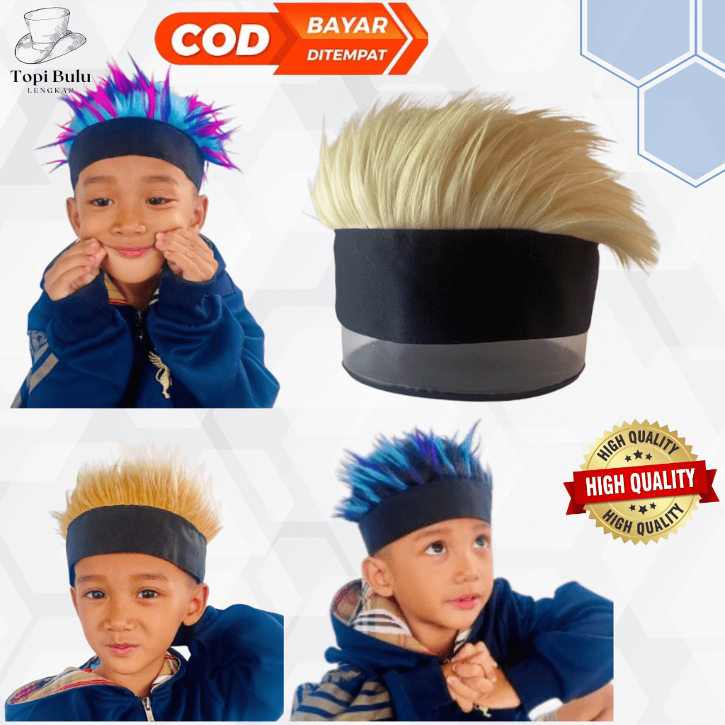 Jual wig poni anak jaminan premium topi rambut palsu naruto / cosplay ...