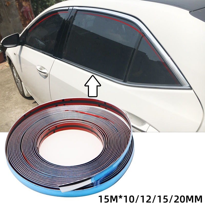 Jual 15 METER 10mm/12mm/15mm/18mm/20mm List lis chrome jendela mobil ...