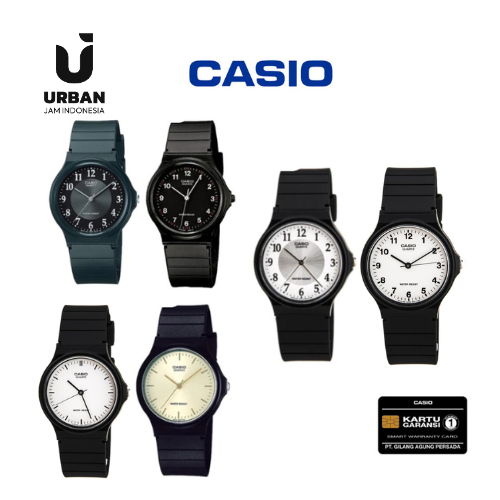 Jual [Urban Jam] Casio Original Jam Tangan Unisex MQ-24 Analog Basic Black Gold Dial Black Resin ...