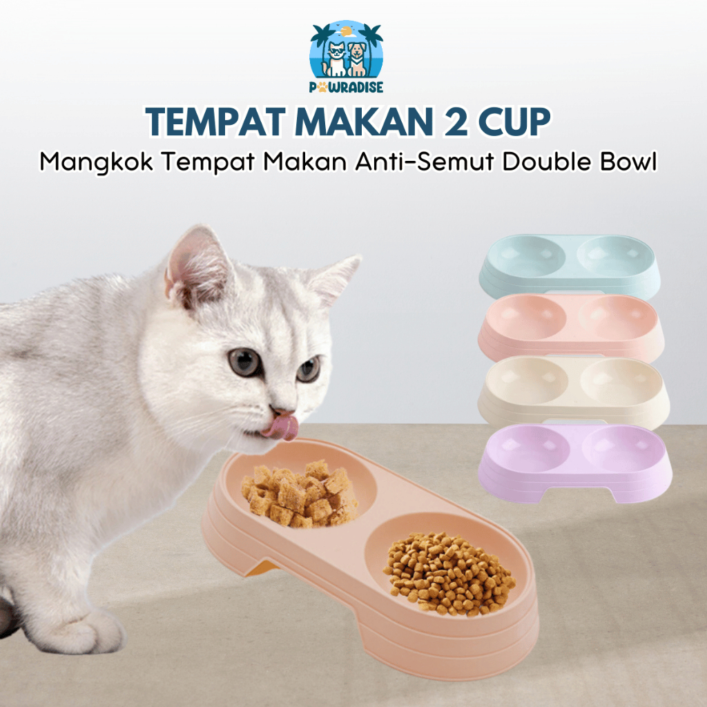 Jual Tempat makan anjing kucing 2 cup | Mangkok tempat makan hewan Anti ...