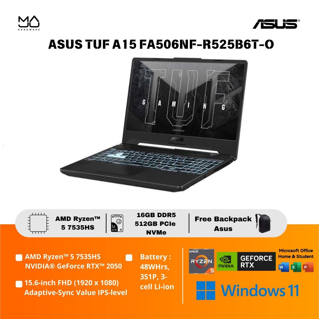 Jual Laptop ASUS TUF Gaming A15 FA506NF-R525B6T-OM - Graphite Black ...
