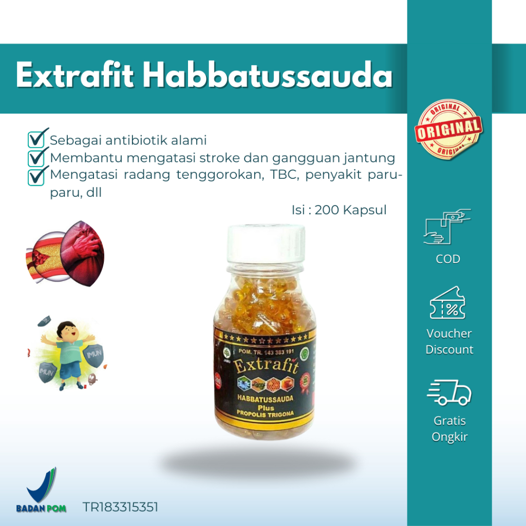 Jual Habbatussauda kapsul ( Extrafit ) Extra Propolis Trigona Original ...