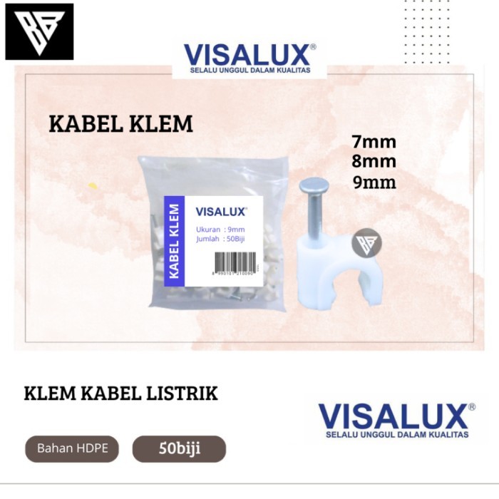 Jual VISALUX - KLEM KABEL LISTRIK PLASTIK PUTIH PAKU BETON | Shopee ...