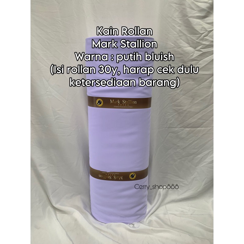 Jual kain rollan high twist putih bluish mark stallion 1 rol kain putih kain jas dokter kain ...