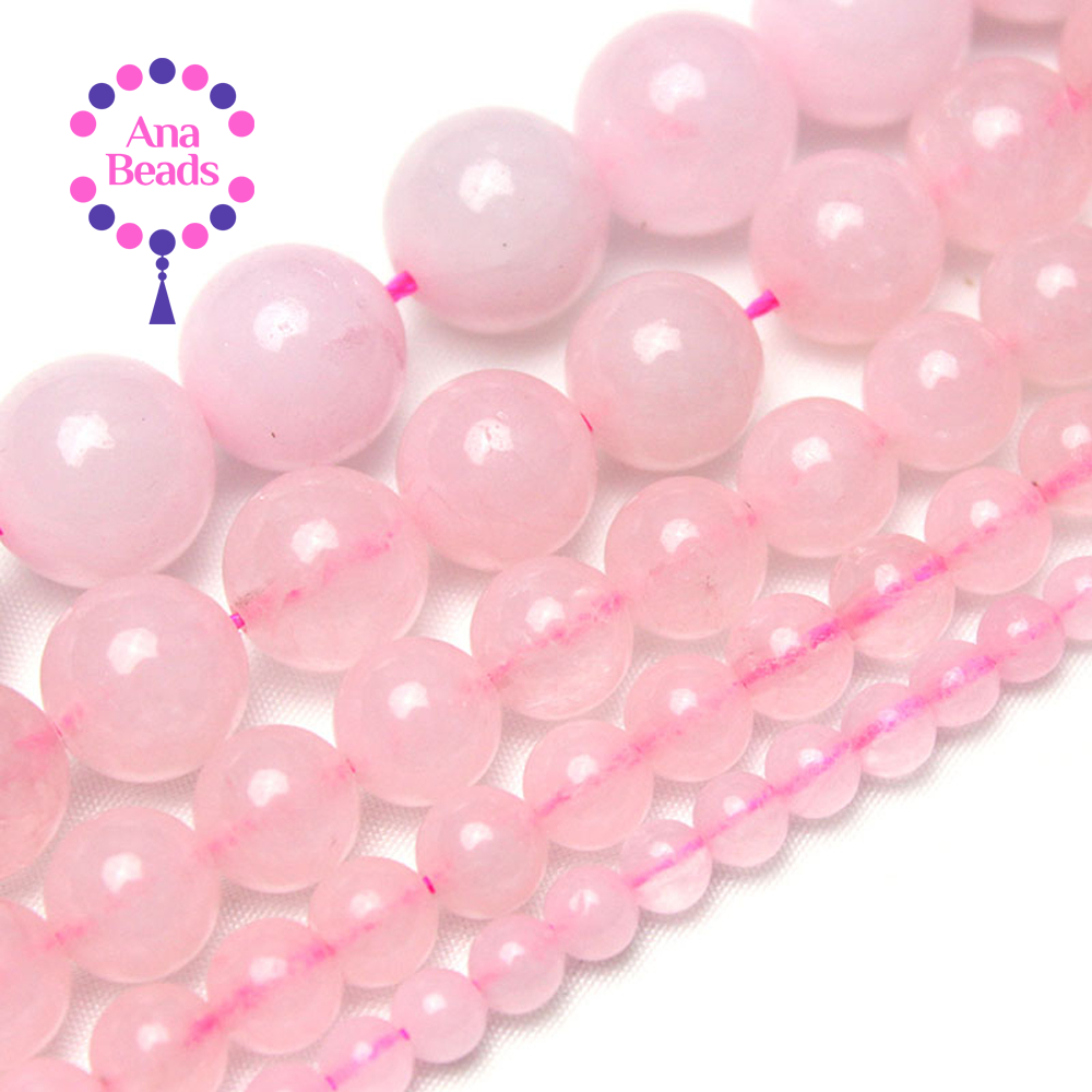 Jual Manik Batu Alam Pink Rose Quartz Bahan Gelang Batu Alam dan ...