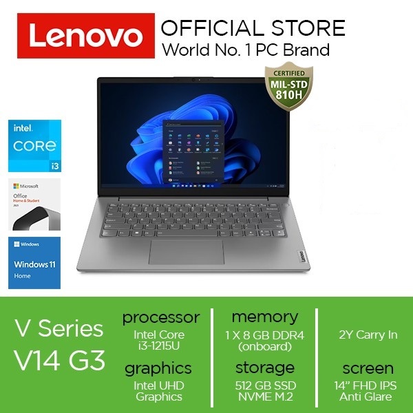 Jual Lenovo V14 G3 IAP i3-1215U 8GB 512GB W11+OHS | Shopee Indonesia
