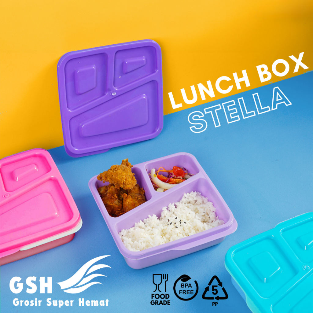 Jual GSH - Lunch Box Stella 3 Sekat High Way Kotak Makan Anak TK Lucu ...