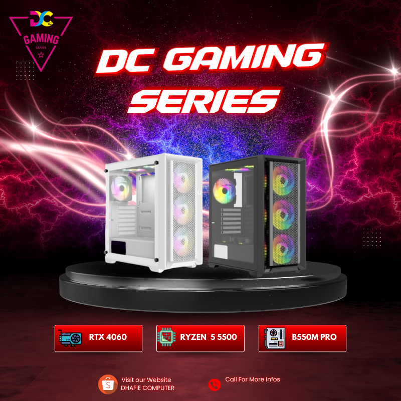 Jual DC Gaming Series PC | Ryzen 5 5500 | RTX 4060 | 16GB | Rakitan Gaming PC | Shopee Indonesia