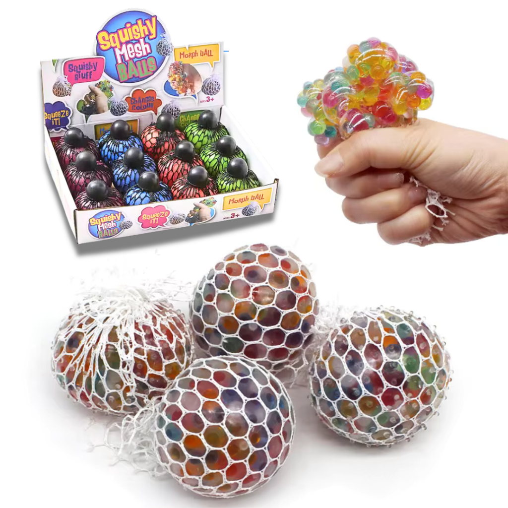 Jual Mainan Squishy Mesh Ball 12 Pcs / Bola Anggur Pencet Anti Stress ...