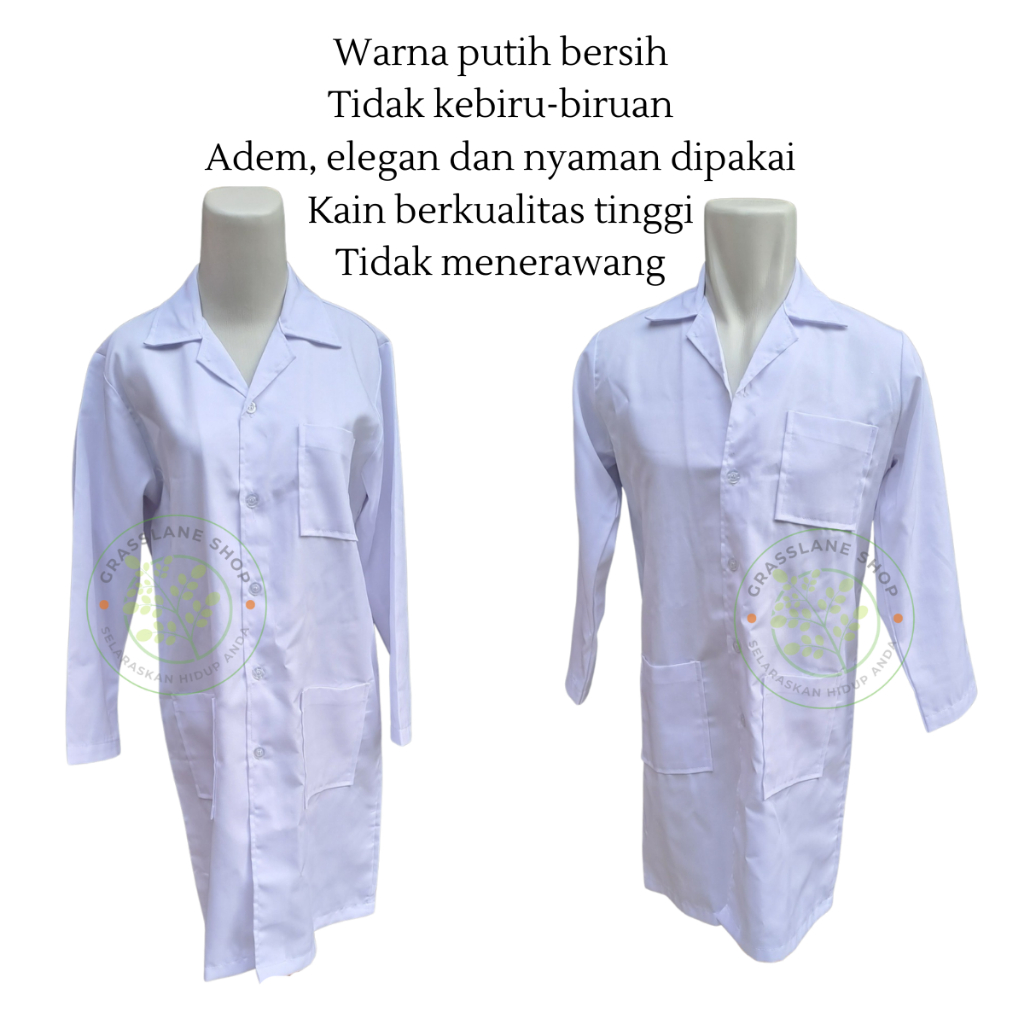 Jual Jas Lab Lengan Tangan Panjang Baju Praktikum Laboratorium | Shopee ...