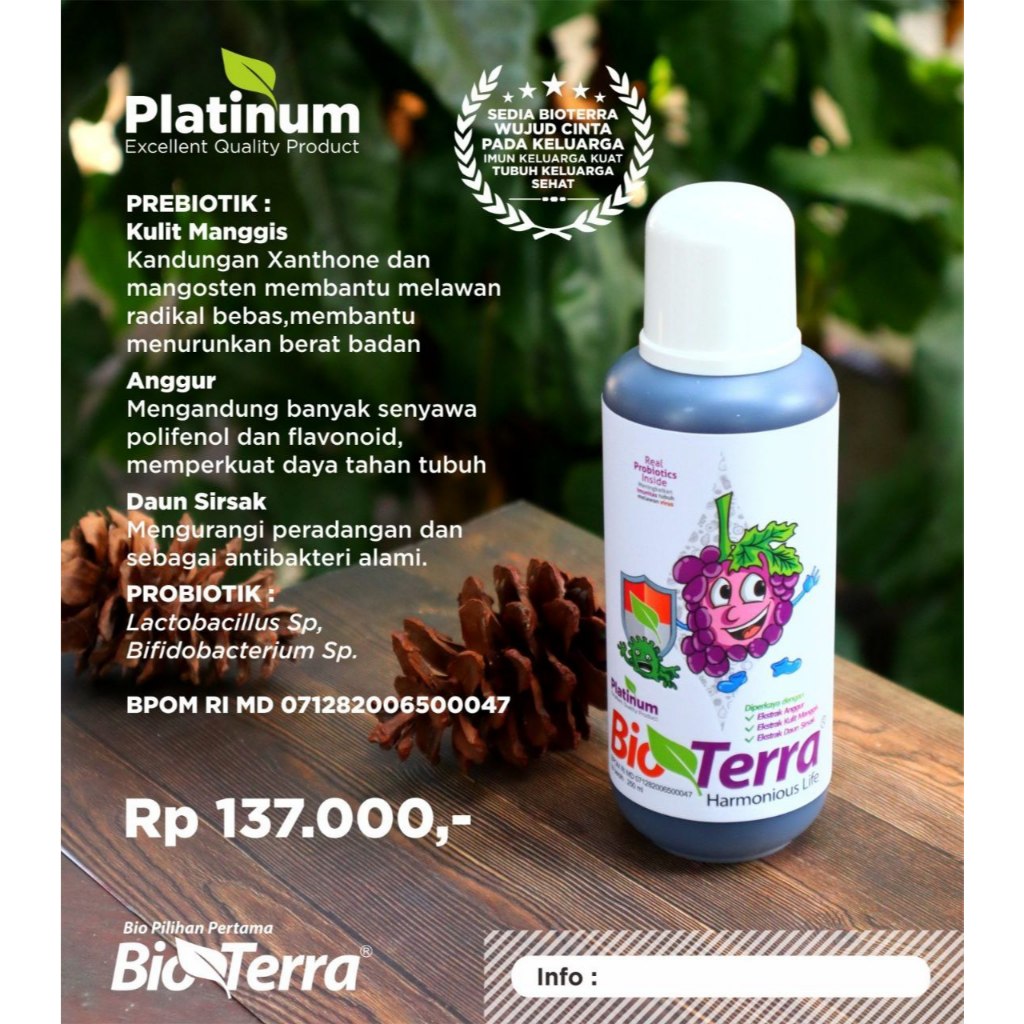 Jual Bio Terra Bioterra Biotera Platinum Probiotik Original untuk ...