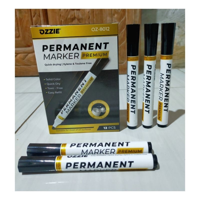 Jual Sepidol Permanen Hitam / Spidol Besar 1 pack Isi 12 pcs | Shopee ...