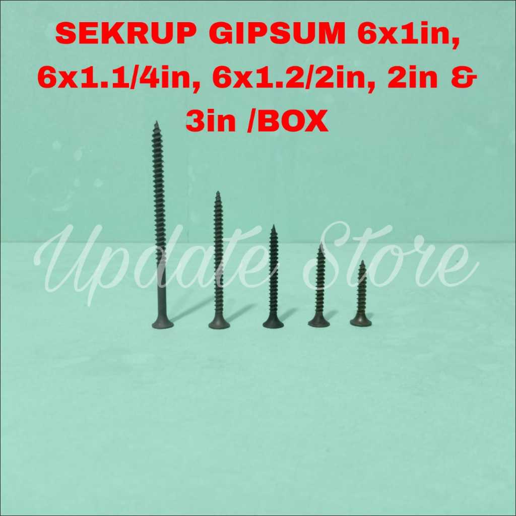 Jual Sekrup Gipsum 1in, 1 1/4in, 1 1/2in, 2in dan 3in /Box | Shopee ...