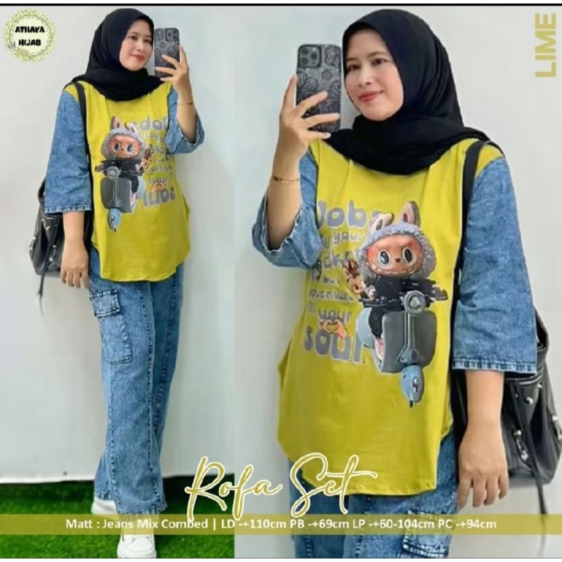 Jual ROFA SET SETELAN MOTIP PRIN LABUBU | Shopee Indonesia