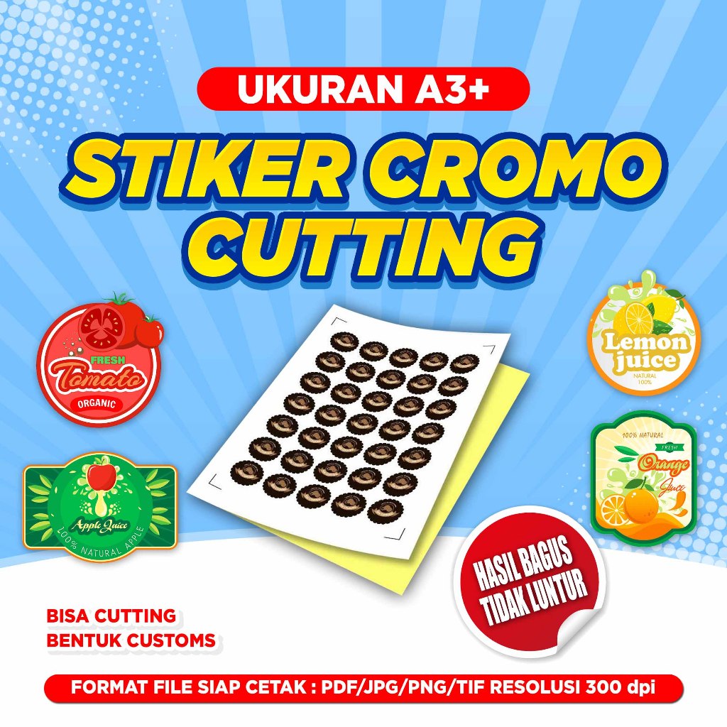 Jual Cetak Stiker Label Makanan Kemasan + Cutting Vinyl | Online Shop ...