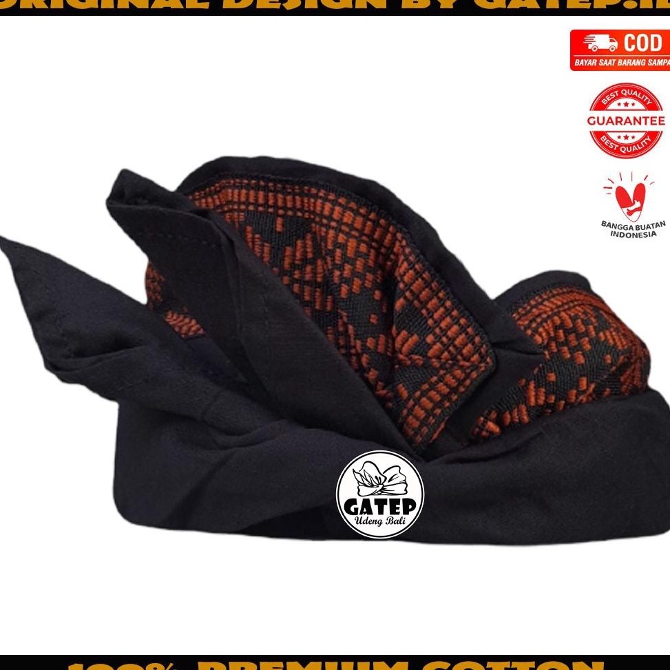 Jual Udeng Bali Hitam Polos Tepi Songket Hujan Setengah Jadi Ikat ...