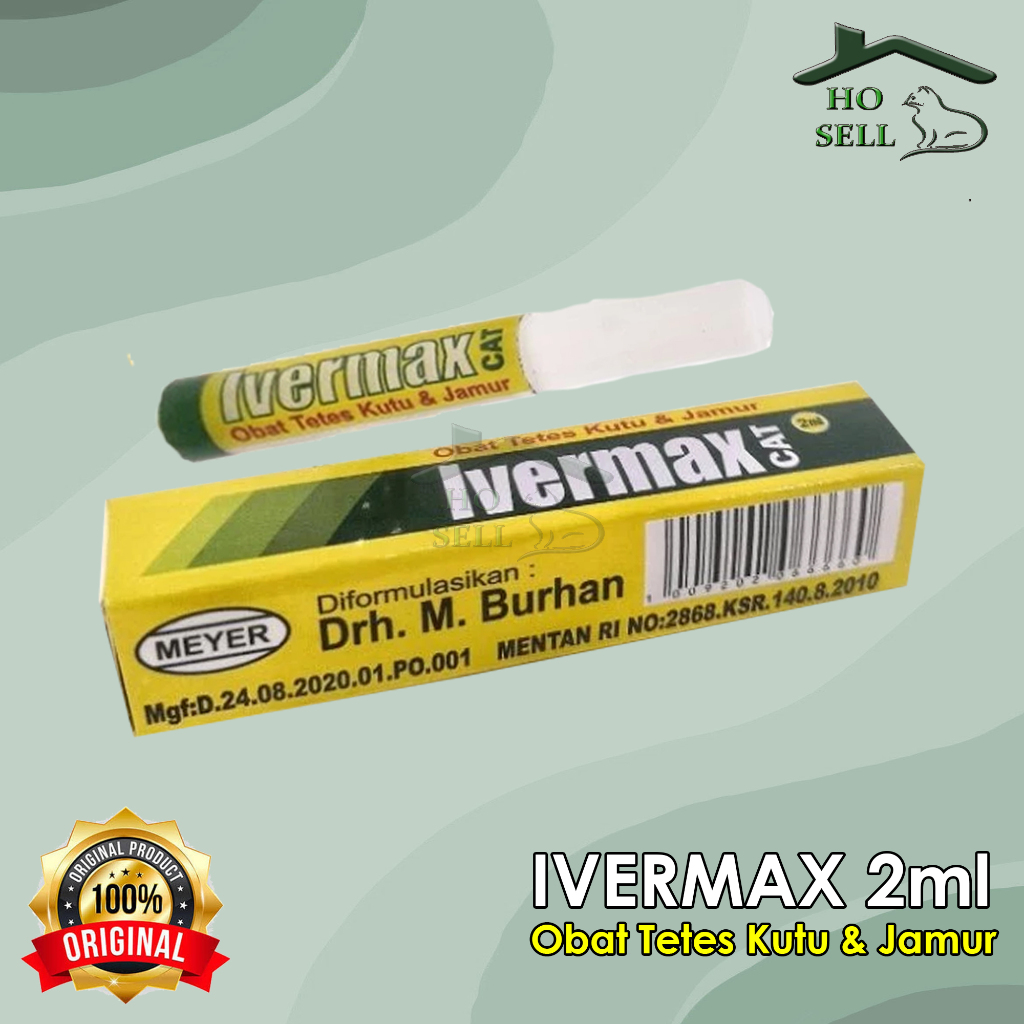 Jual IVERMAX 2ml / obat tetes kutu jamur scabies / kucing anjing dan ...