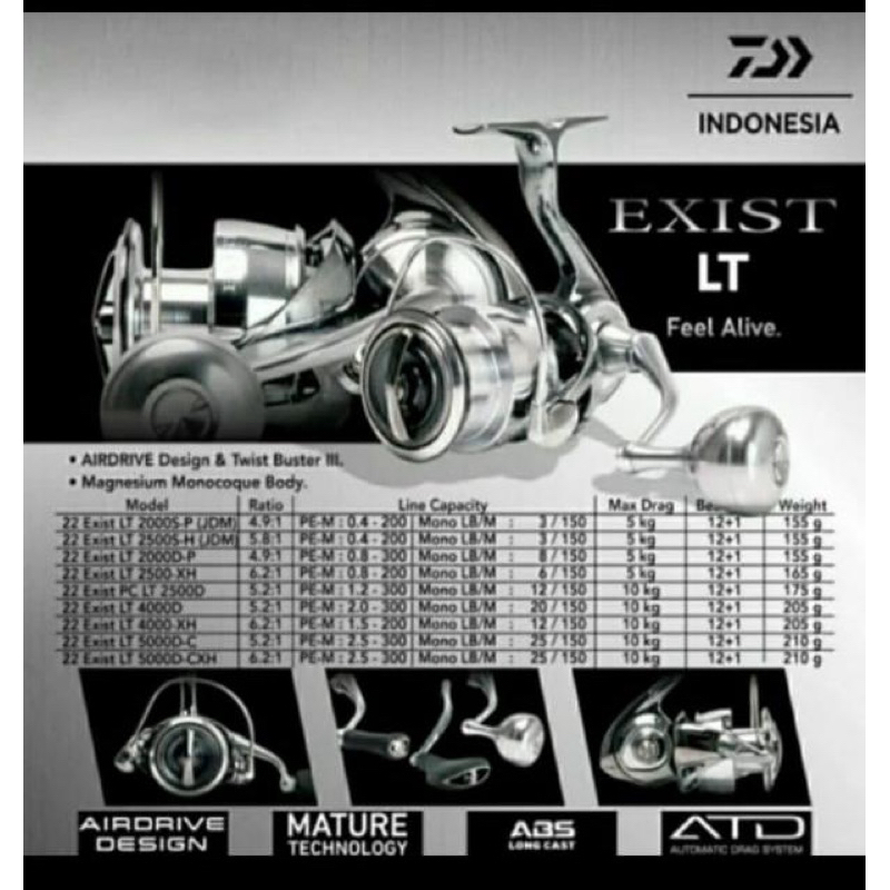 Jual Reel Spinning Daiwa Exist LT 2022 New Made in Japan | Shopee Indonesia