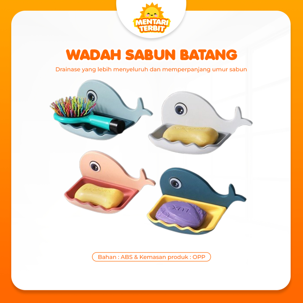 Jual Tempat Sabun Batang Tempel Wadah Sabun Model Paus Aksesoris Kamar ...