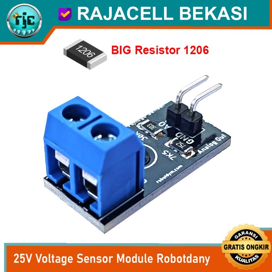 Jual Voltage Sensor 0-25V DC Sensor Tegangan untuk Arduino | Shopee ...