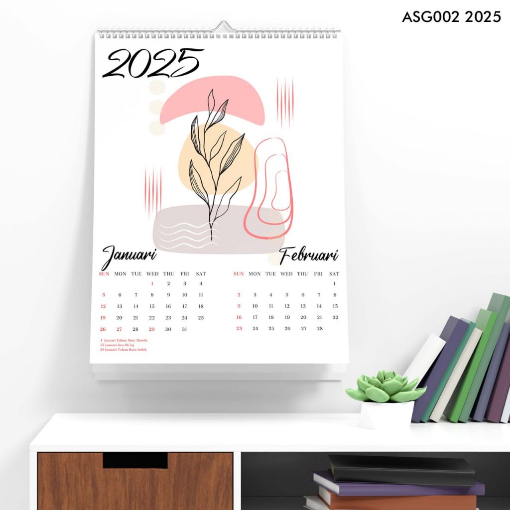 Jual KALENDER 2025 KALENDER AESTHETIC 2025 KALENDER DIDING SPIRAL TAHUN ...