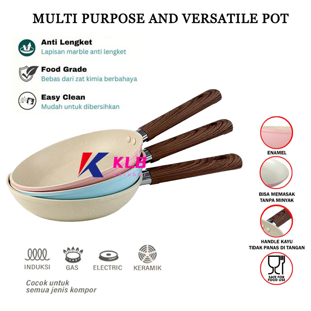 Jual Panci Penggorengan Dapur/Frypan Sauce Pan/Frypan Osaka Wajan Teflon Ceramik Marble Anti ...