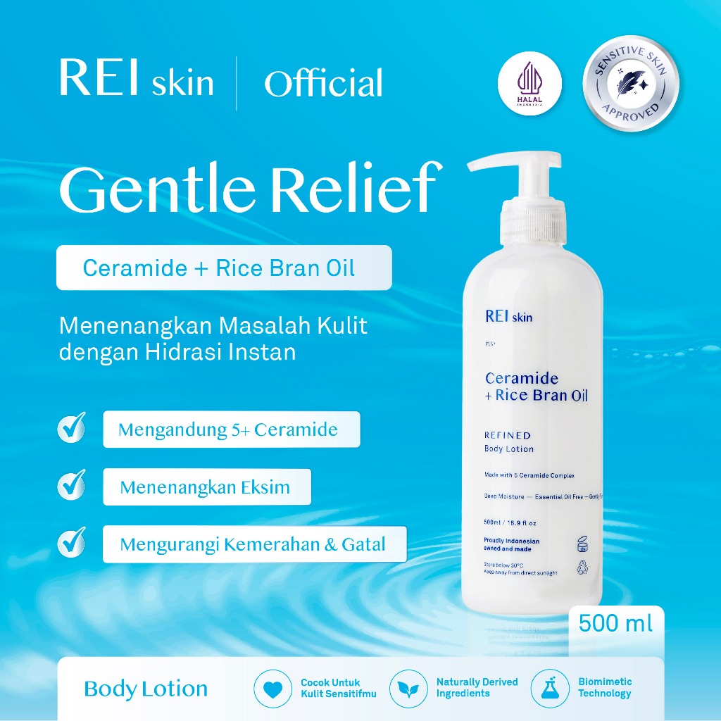 Jual 500 ml REI Skin Ceramide + Rice Bran Oil Refined Body Lotion ...