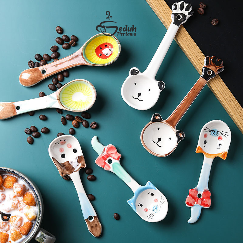 Jual Seduh Pertama - SENDOK KARTUN | Sendok Keramik Spoon Kartun Gaya ...