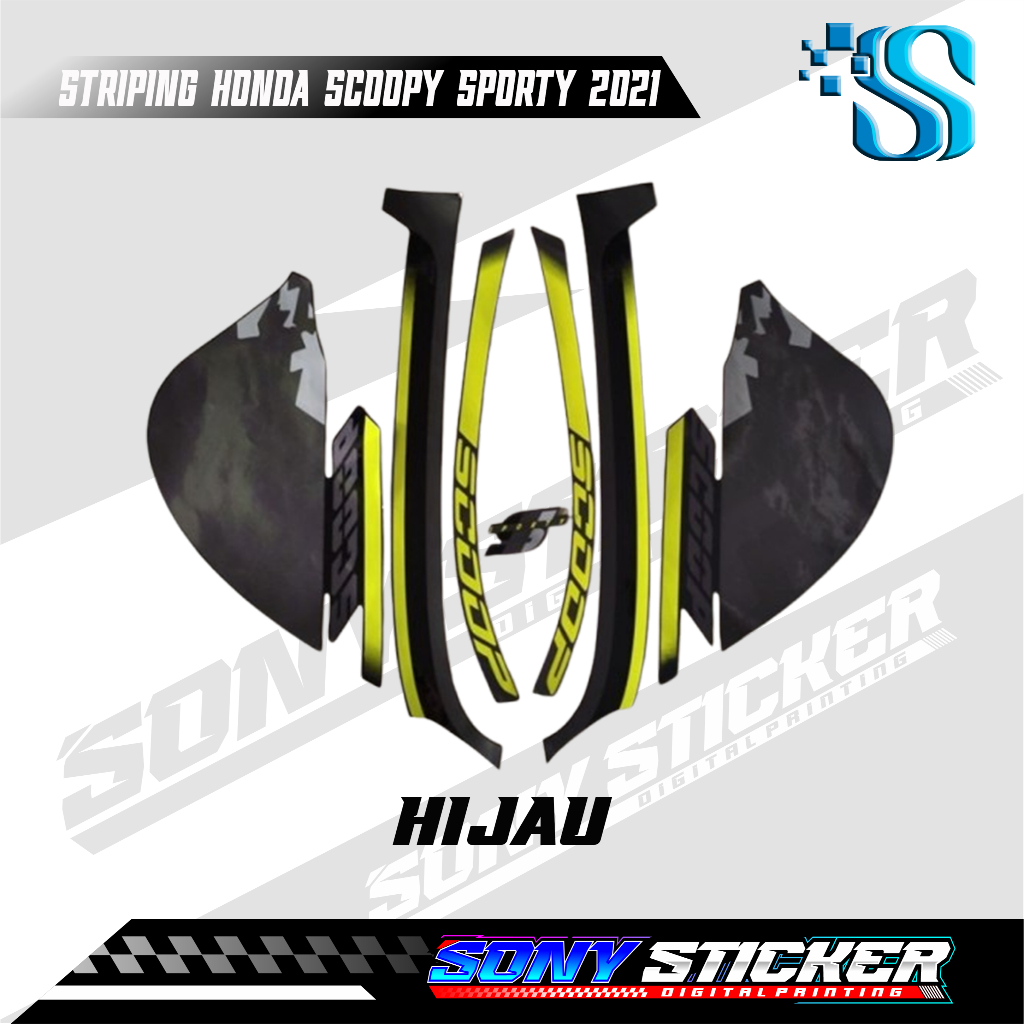 Jual Stiker List Body Motor Scoopy Sporty 2021 - Striping Standar Honda ...
