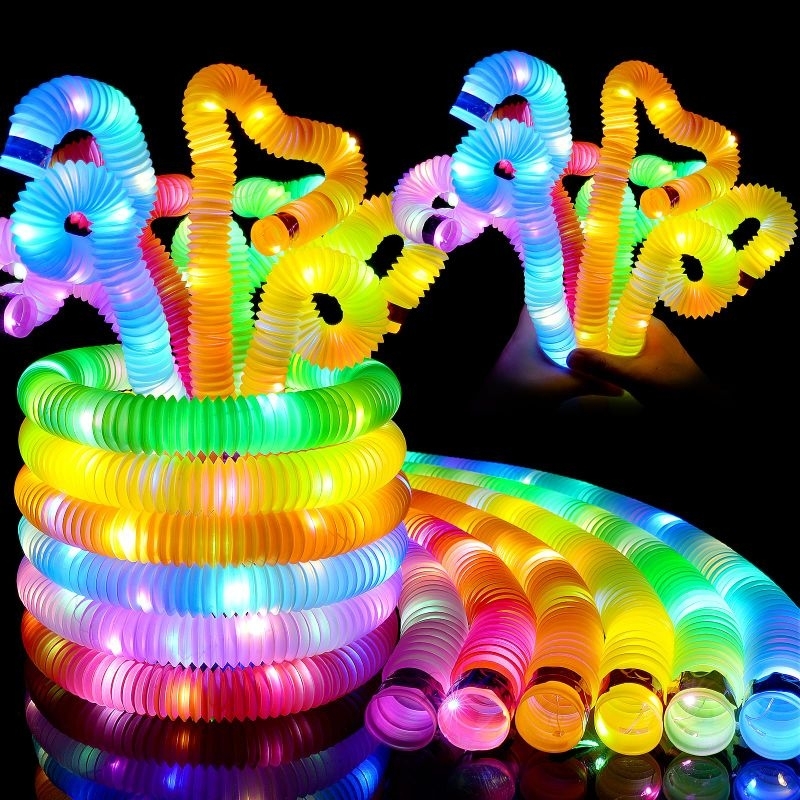 Jual Mainan Viral (12pcs) Pop Light LED Light up pop Pipes Tubes Mainan ...