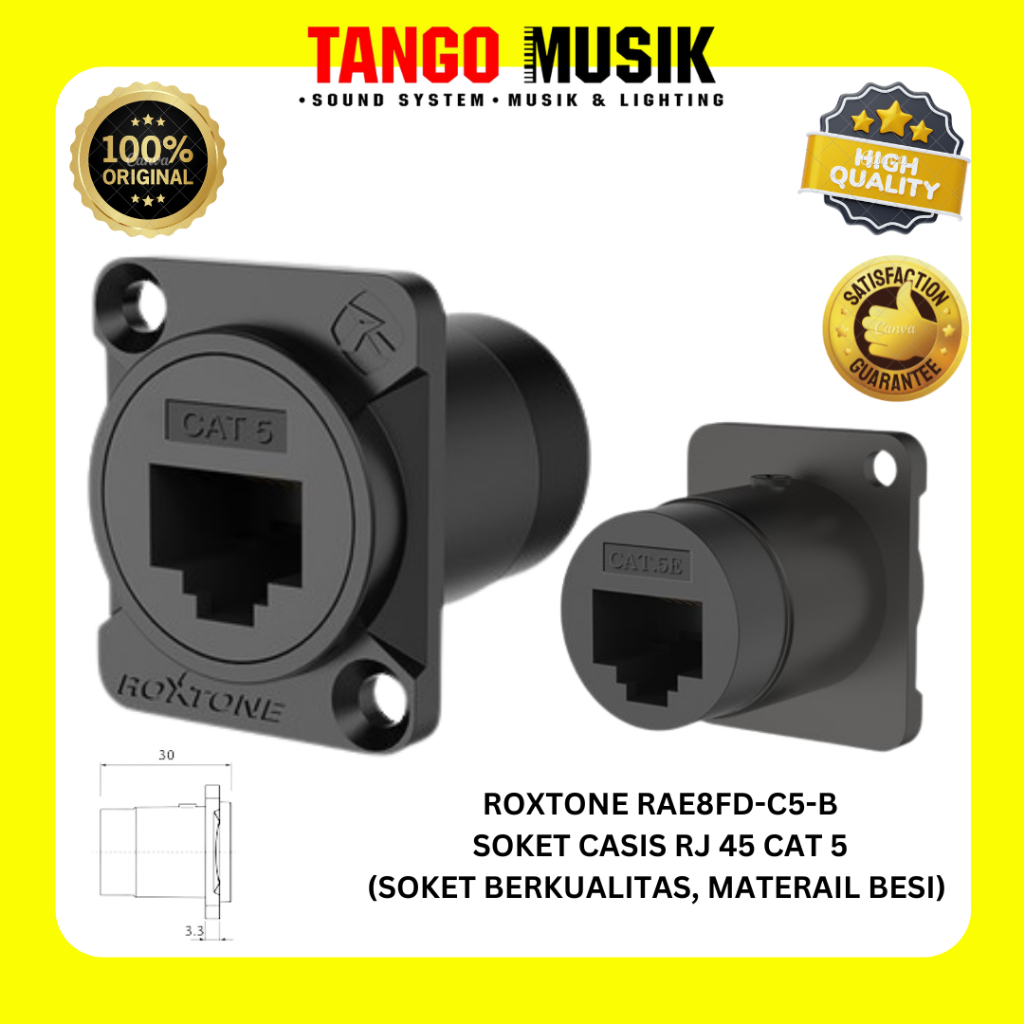 Jual SOKET RJ 45 ROXTONE RAE8FD-C5-B ORIGINAL / SOKET RJ45 CAT 5 ROXTONE / KONEKTOR RJ45 LAN ...
