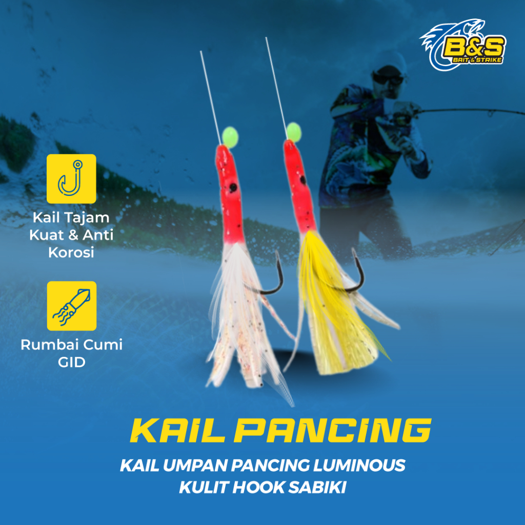 Jual LureKiller Kail Umpan Pancing Luminous Hook Sabiki Kotrekan KU002 ...