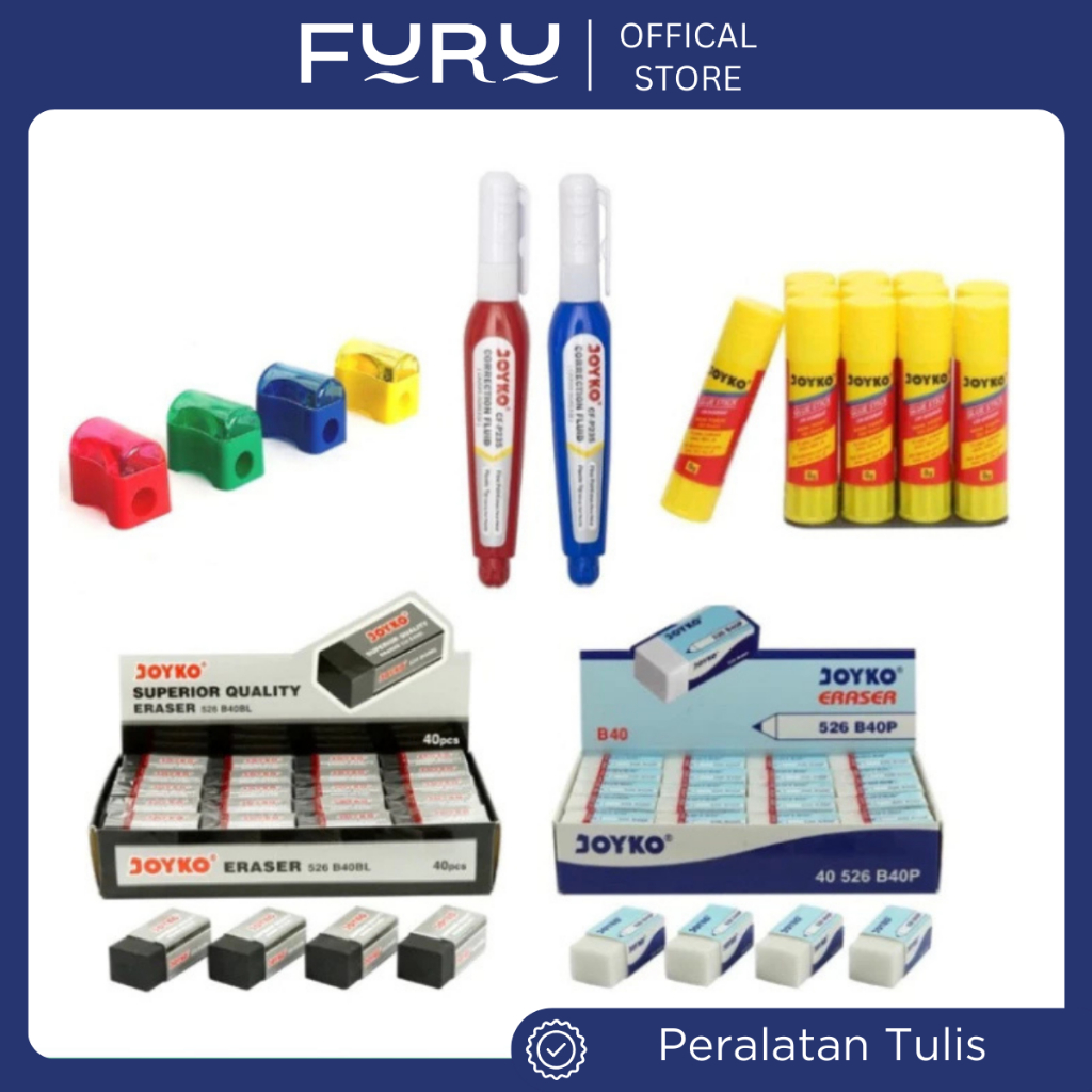 Jual FURU Rautan Pensil Penghapus Lem Stick Tip Ex Joyko - Alat Tulis ...