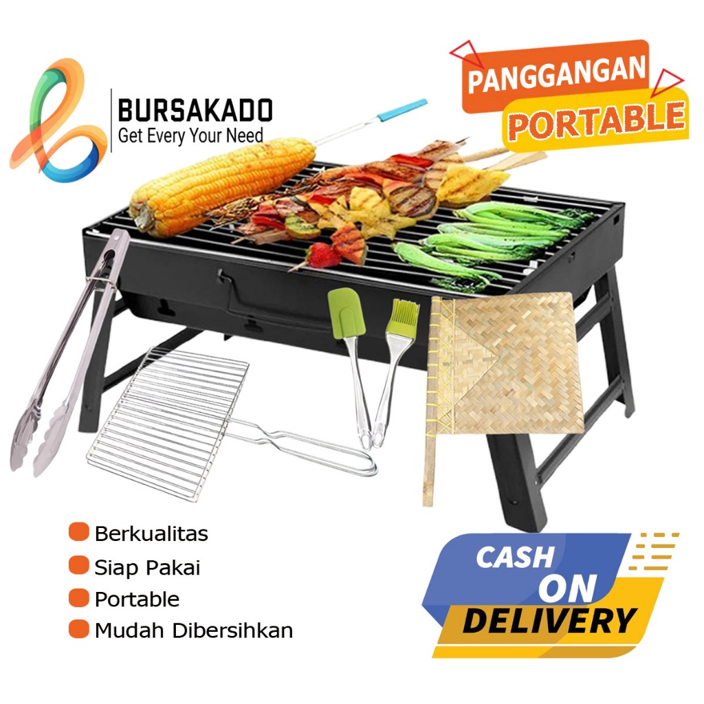 Jual Paket Lengkap Panggangan Bakar Set Kuas Capit Kipas 6in1 ...