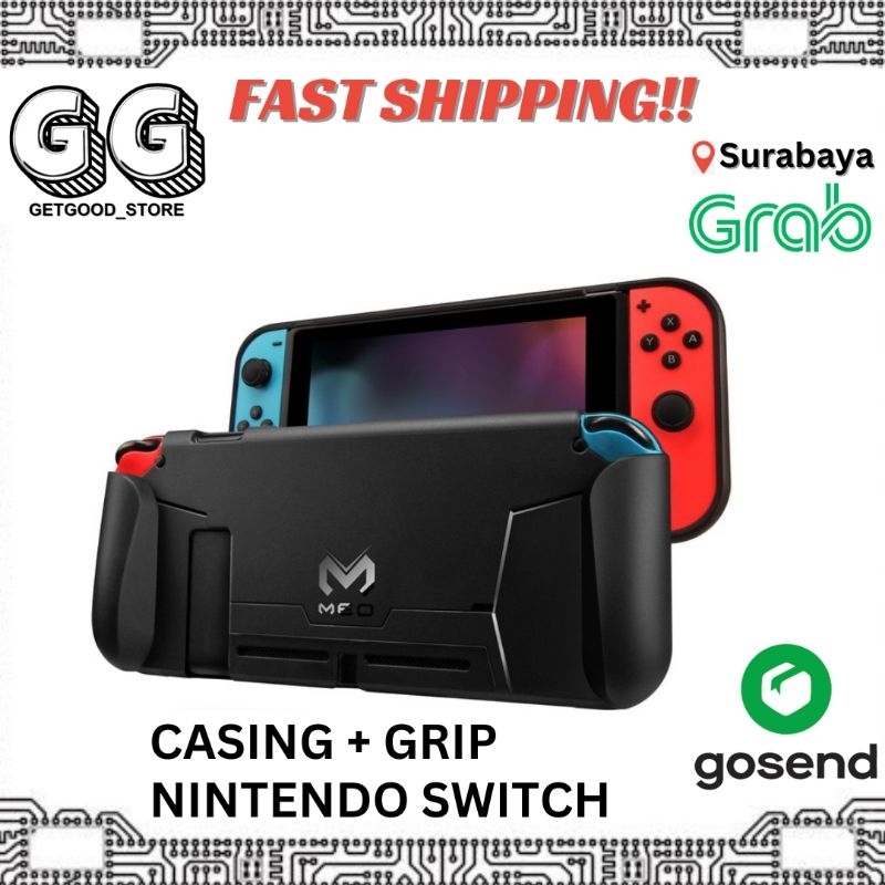 Jual Casing + Handle Grip Nintendo Switch v1 & v2- Black | Shopee Indonesia