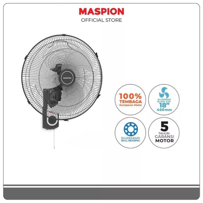 Jual MASPION Kipas Angin Dinding 18 inch Baling Besi PW-1809 W | Shopee ...