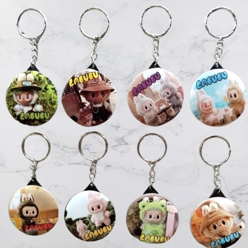 Jual Gantung Kunci Pin Labubu / Ganci Bulat Kartun Labubu / Souvenir ...