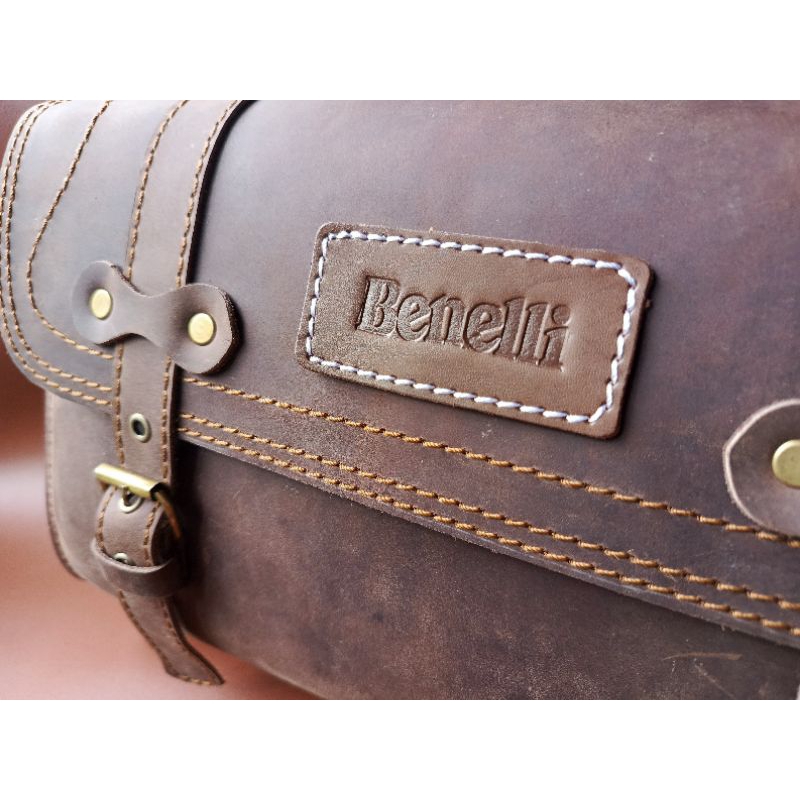 Jual sidebag saddle bag benelli kulit sapi asli | Shopee Indonesia