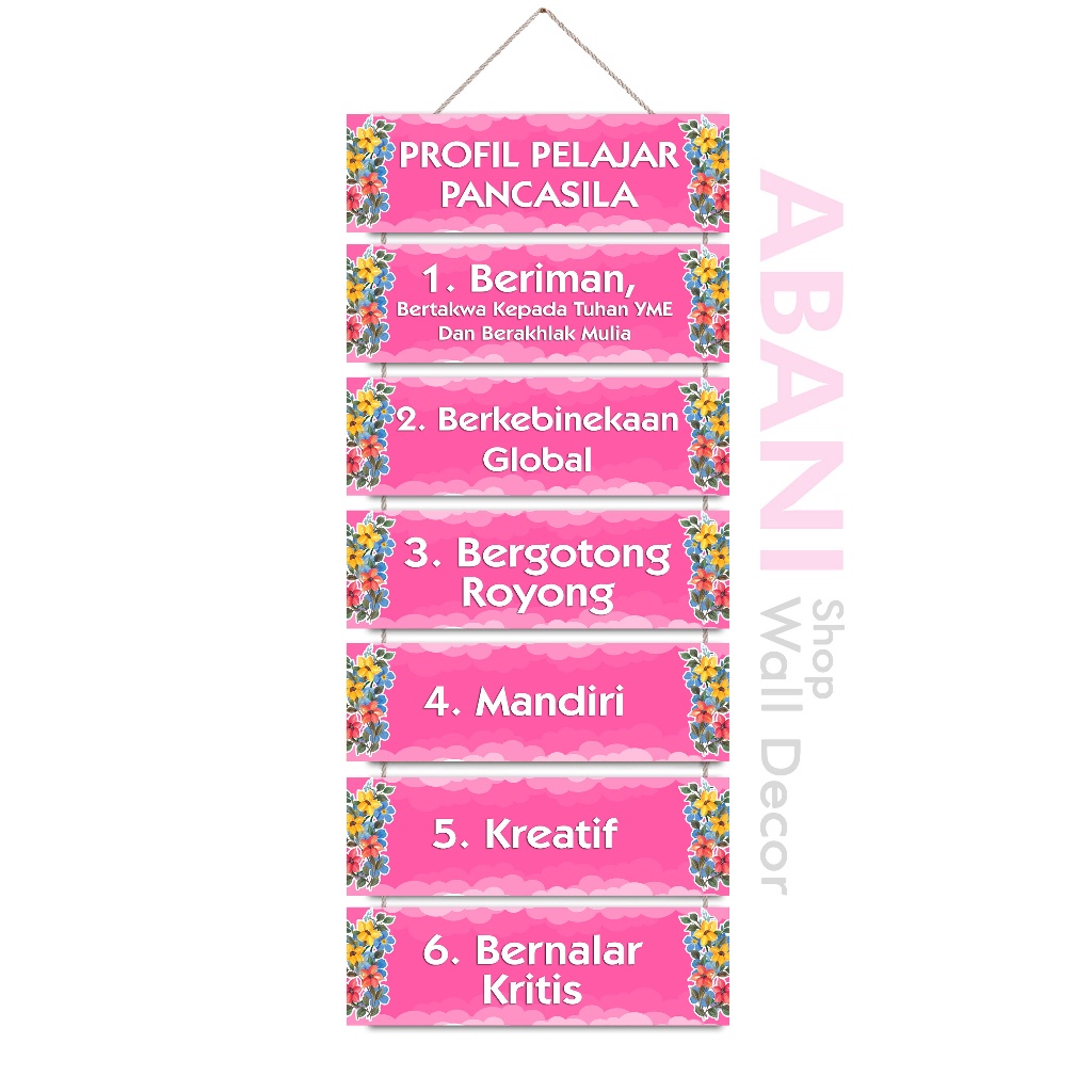 Jual Profil Pelajar Pancasila Hiasan Kelas TK SD SMP Dekorasi Dinding Kelas Profil Pelajar ...